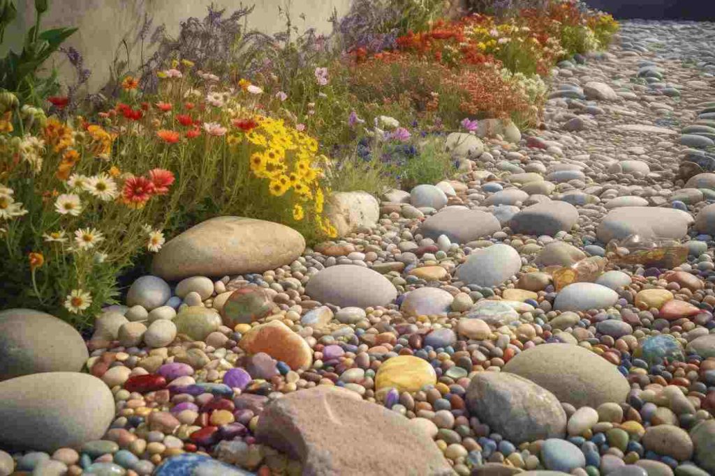 10 Easy and Affordable Flower Bed Ideas with River Rock to Create the ...